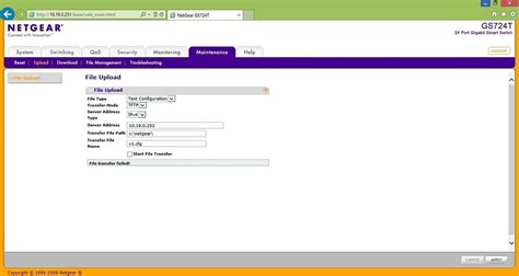 netgear switch config wont upload config file networking spiceworks community