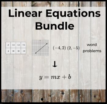 Writing Linear Equations By MathVille Teachers Pay Teachers