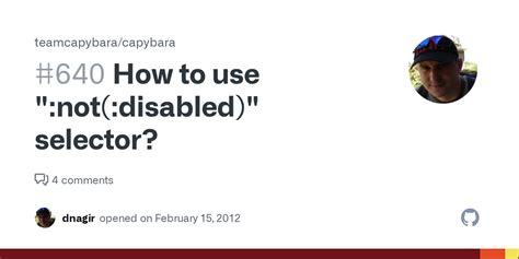 How To Use Not Disabled Selector Issue 640 Teamcapybara