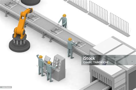 공장에서 일하는 사람 로봇을 작동합니다 제조 산업에서 일하십시오 제조 작업 3차원 형태에 대한 스톡 사진 및 기타 이미지 3차원 형태 건강관리와 의술 고용과 노동