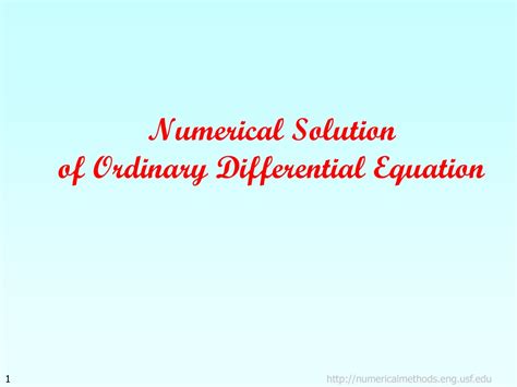 PPT Numerical Solution Of Ordinary Differential Equation PowerPoint Presentation ID