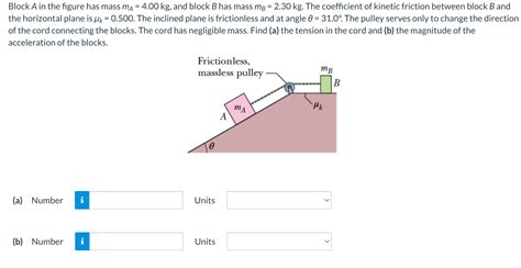 Solved Block A In The Figure Has Mass MA 4 00 Kg And Block Chegg Com