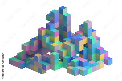 Colorful Geometric Structure 3d Render Stock Illustration Adobe Stock