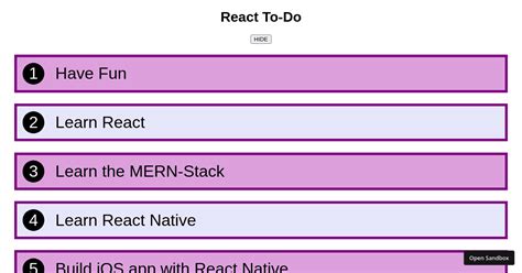 React To Do Codesandbox React To Do Codesandbox