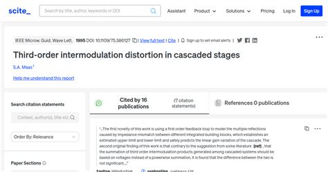 Third Order Intermodulation Distortion In Cascaded Stages