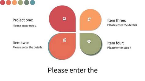 Vibrant Flow Chart Featuring Four Unique Colors Powerpoint Template