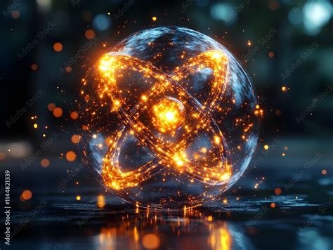 3d Representation Of A Technetium Atom Showcasing Its Electron Structure And Applications In