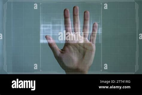 Futuristic Digital Processing Of Biometric Fingerprint Scanner Concept Of Surveillance And