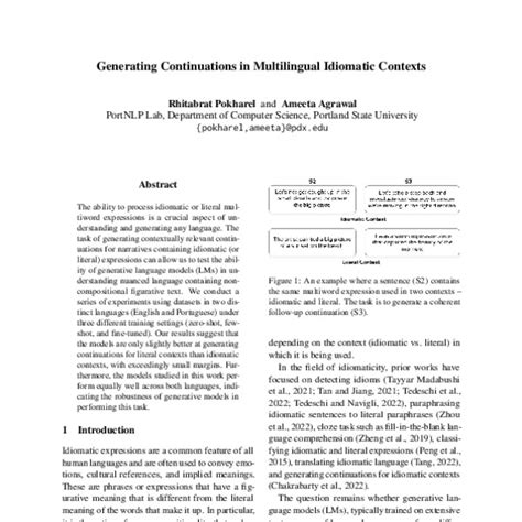 Generating Continuations In Multilingual Idiomatic Contexts Acl Anthology