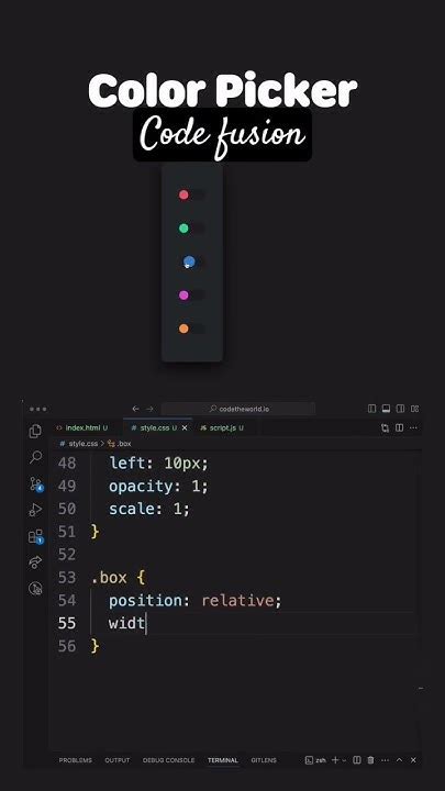 Color Picker Using Htmlcss And Javascriptwebdevelopment Htmlcss Coding Javascript Phonk