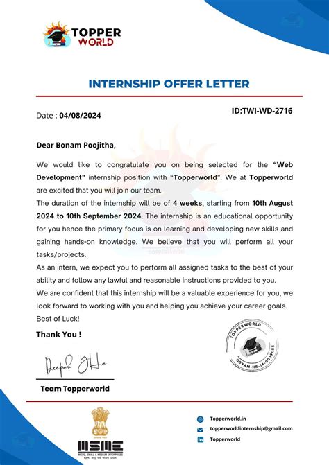 Poojitha Bonam On Linkedin Topperworldinternship Topperworld