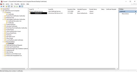 Configure Rdp To Use Correct Security Certificate In Windows Server 2022 Server Fault