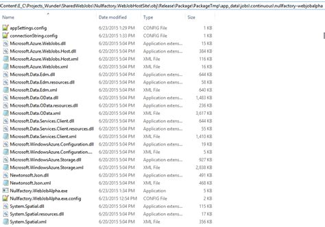 the nullfactory sharing configuration between webjobs