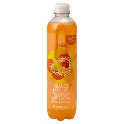 Meijer Orange Mango Flavored Sparkling Water Beverage 17 Fl Oz
