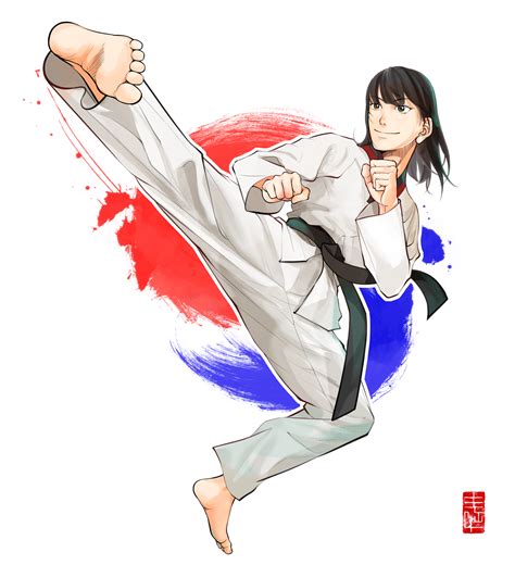Safebooru 1girl Bangs Barefoot Black Belt Black Hair Blunt Bangs