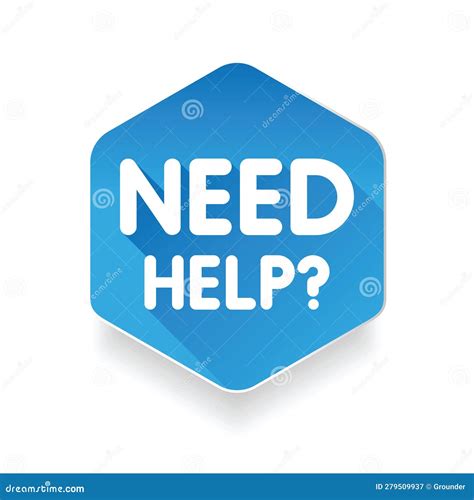 Need Help Blue Badge Sign Button Stock Illustration Illustration Of Text Payment 279509937