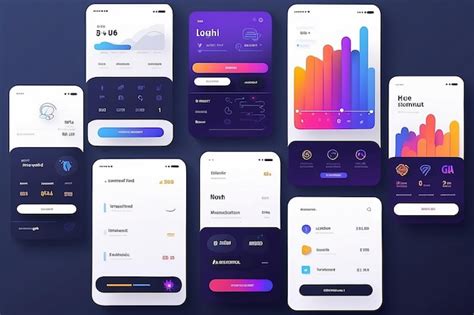 Premium Photo Design Of The Mobile Application Ui Ux A Set Of Gui Screens With Login And
