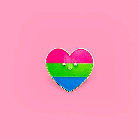 Polysexual Pride Flag Heart Pin Pride Lgbtqai Enamel Pin Leonromer