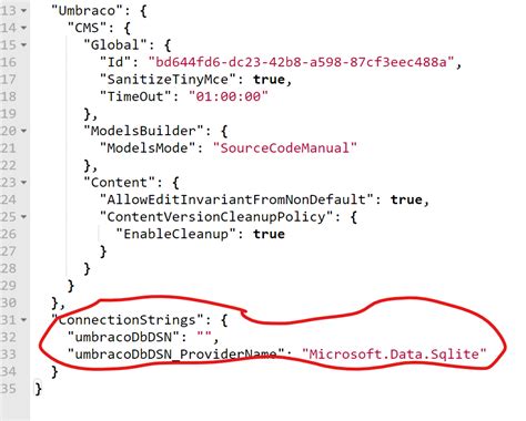 umbraco will not boot if connection string is empty in app setting file but propagated in app