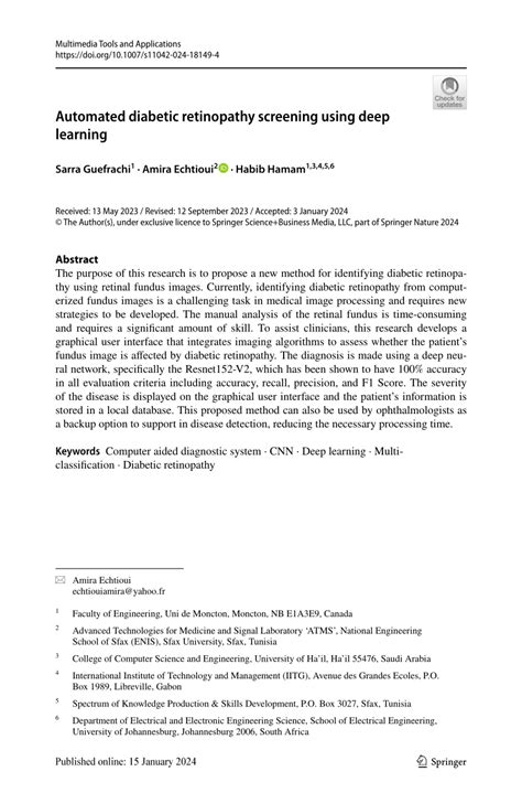 Pdf Automated Diabetic Retinopathy Screening Using Deep Learning