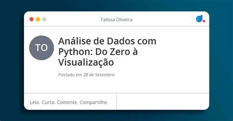 Análise de Dados Python Do Zero à Visualização Talissa Oliveira DIO