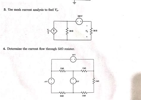 Solved 3 Use Mesh Current Analysis To Find ½ 200 V 28Ω 4