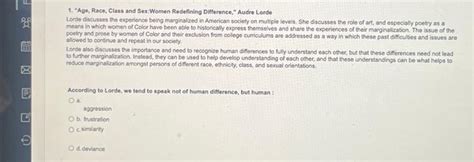 Age Race Class And Sex Women Redefining Chegg Com