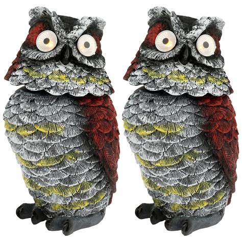 Solar Owl With Flashing Eyes And Rotating Head Realistic Solar Powered