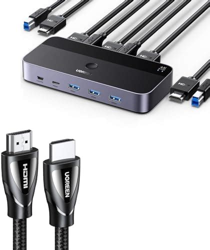 Amazon Com UGREEN USB HDMI KVM Switch With USB Ports USB A USB C K Hz Bundle