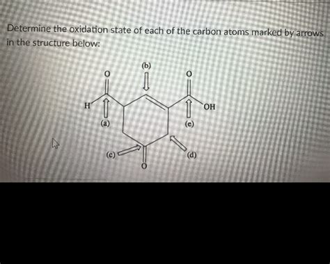 Solved Determine The Oxidation State Of Each Of The Carbon