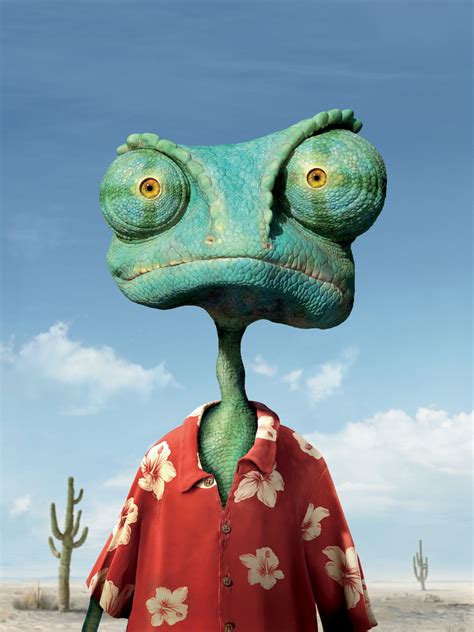 Rango Movie Poster With Johnny Depp In Red Shirt Rango Film Rango