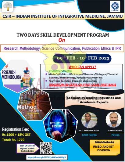 Csir Iiim Skill Development Program Govt Private Jobs Updates Jammu