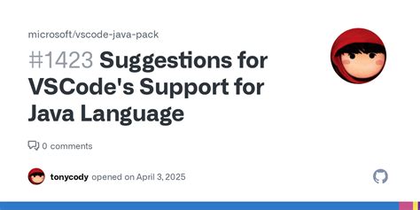 Suggestions For Vscodes Support For Java Language · Issue 1423