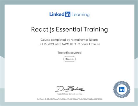 Nirmalkumar Nikam On Linkedin Linkedinlearning Certification