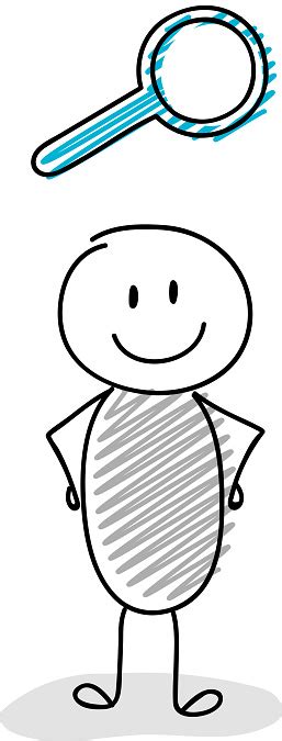 Stickman 돋보기 기호를 들고 만화 벡터입니다 개념에 대한 스톡 벡터 아트 및 기타 이미지 개념 검색 기업 비즈니스 Istock