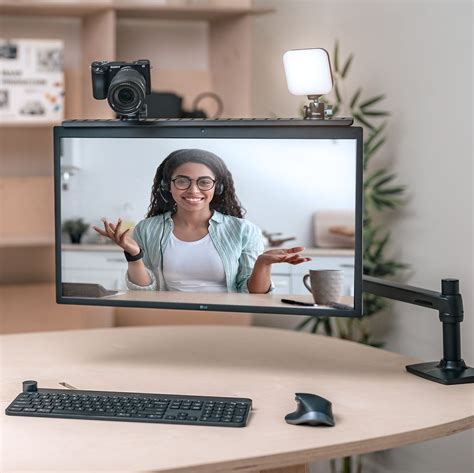 Camera And Video Shelf For Monitor Arms Video Conferencing And Streaming