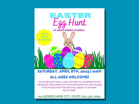 Editable Easter Egg Hunt Flyer Easter Event Flyer Easter Flyer Egg Hunt Canva Template