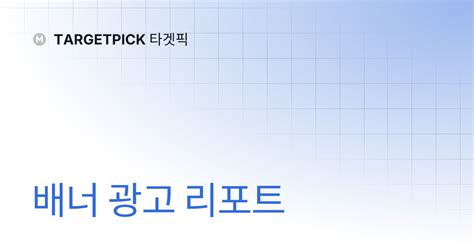 배너 광고 리포트 Targetpick 타겟픽