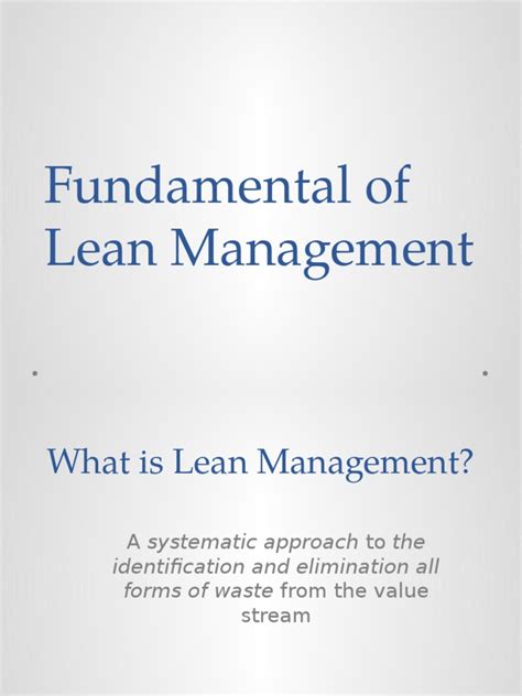 Pdf 1 Fundamental Of Lean Management Dokumen Tips