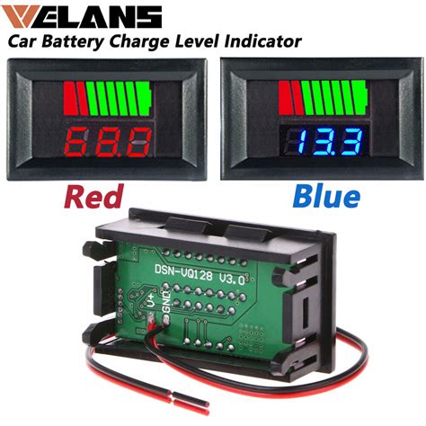 Welans Car Battery Charge Level Indicator 12v 24v 36v 48v 60v 72v Lithium Battery Capacity Meter