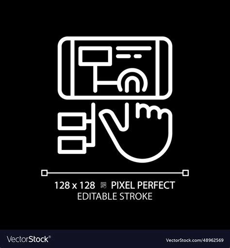 2d Thin Linear White Augmented Reality Icon Vector Image