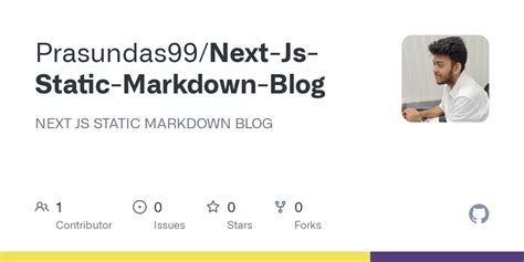 Github Prasundas99next Js Static Markdown Blog Next Js Static Markdown Blog