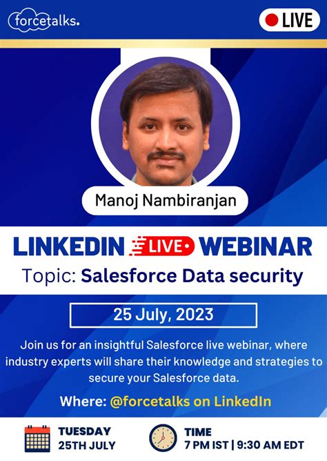 Forcetalks On Linkedin Salesforcesecurity Webinar2023 Linkedinlive