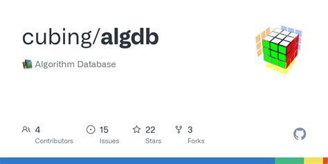 GitHub Cubing Algdb Algorithm Database