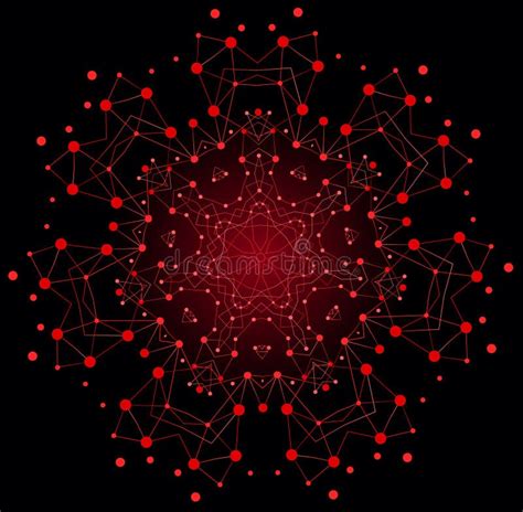 Vector Colorful Bright Shape Molecular Structure With Lines And Stock