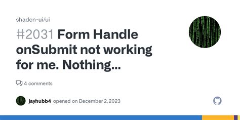 Form Handle Onsubmit Not Working For Me Nothing Happens · Issue 2031