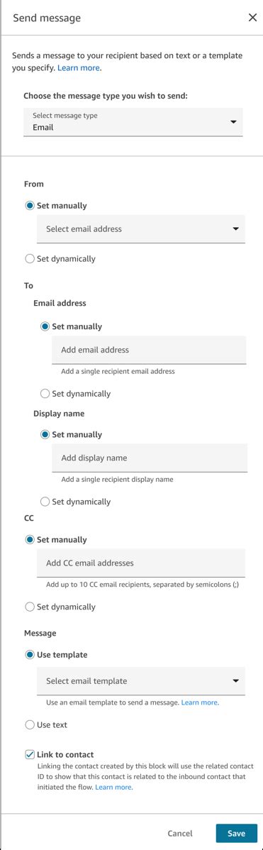Flow Block In Amazon Connect Send Message Amazon Connect