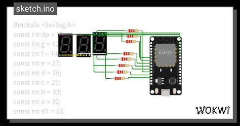 7 Segment Wokwi Esp32 Stm32 Arduino Simulator