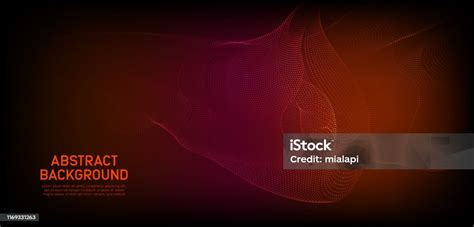 검은 색 배경에 분홍색과 주황색 물결 모양의 파티클 모양입니다 사이버 공간 배경 추상 기술 과학 배너 벡터 일러스트레이션 0명에 대한 스톡 벡터 아트 및 기타 이미지