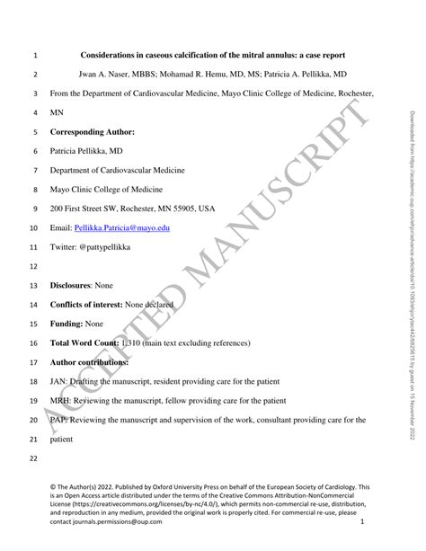 Pdf Considerations In Caseous Calcification Of The Mitral Annulus A Case Report